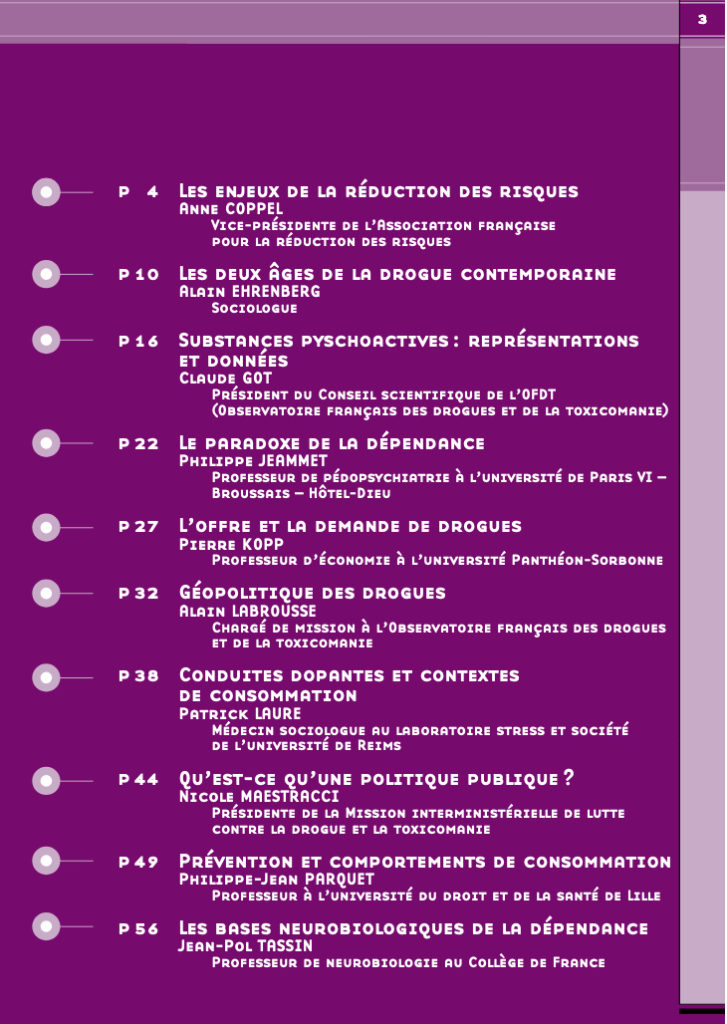Les enjeux de la réduction des risques / Livret de connaissances MILDT